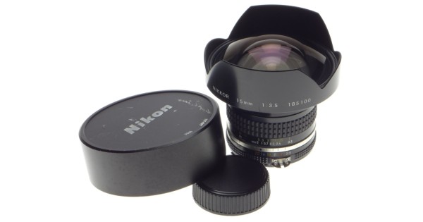 Buy used nikkor 15mm 1:3.5 ultra wide angle nikon lens f=15mm 3.5/15 ...