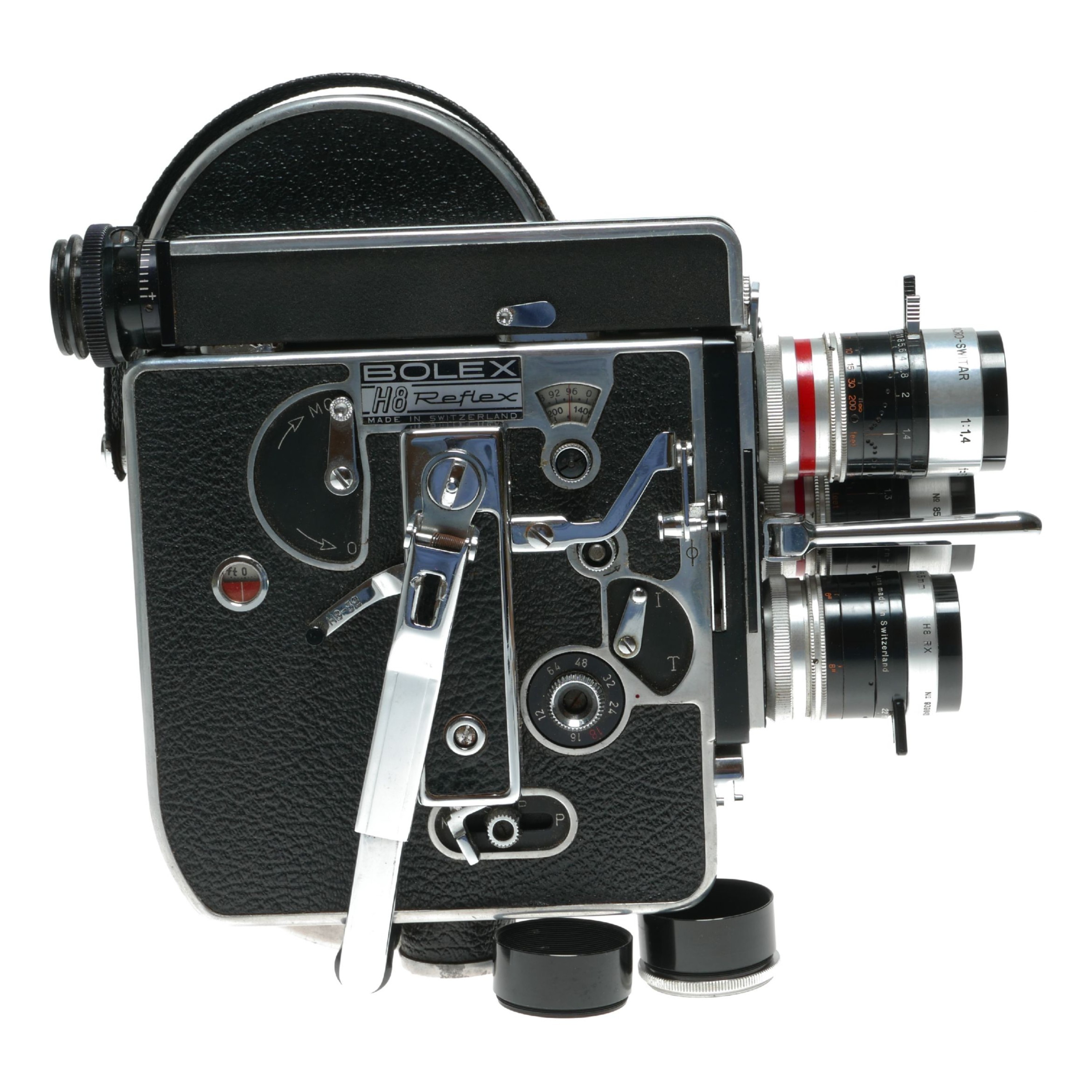Bolex H8 Reflex 8mm vintage movie camera Kern Macro-Switar RX lenses manual