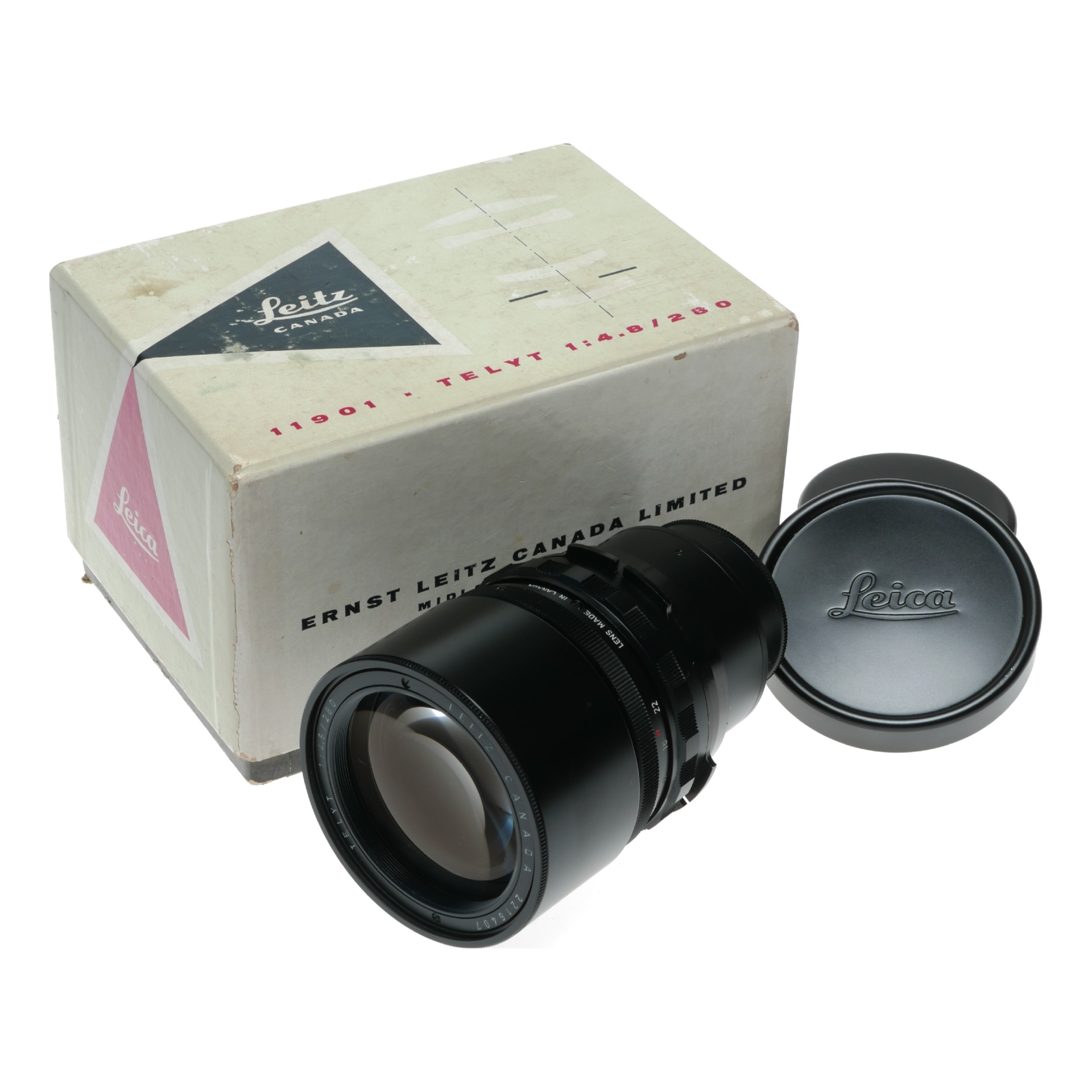 Buy leitz 11901 telyt 1:4.8/280 leica telephoto camera lens black caps ...