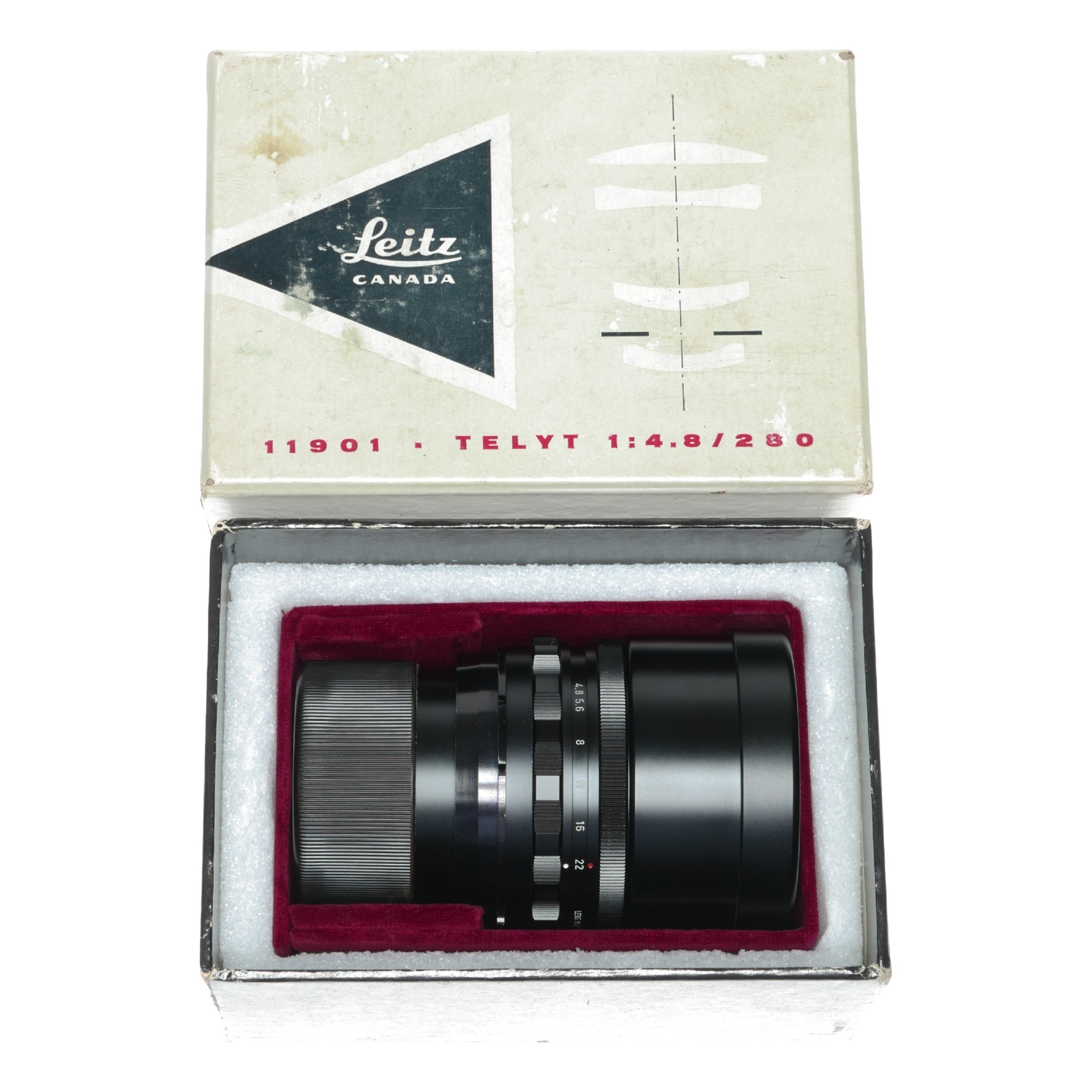 Buy leitz 11901 telyt 1:4.8/280 leica telephoto camera lens black caps ...
