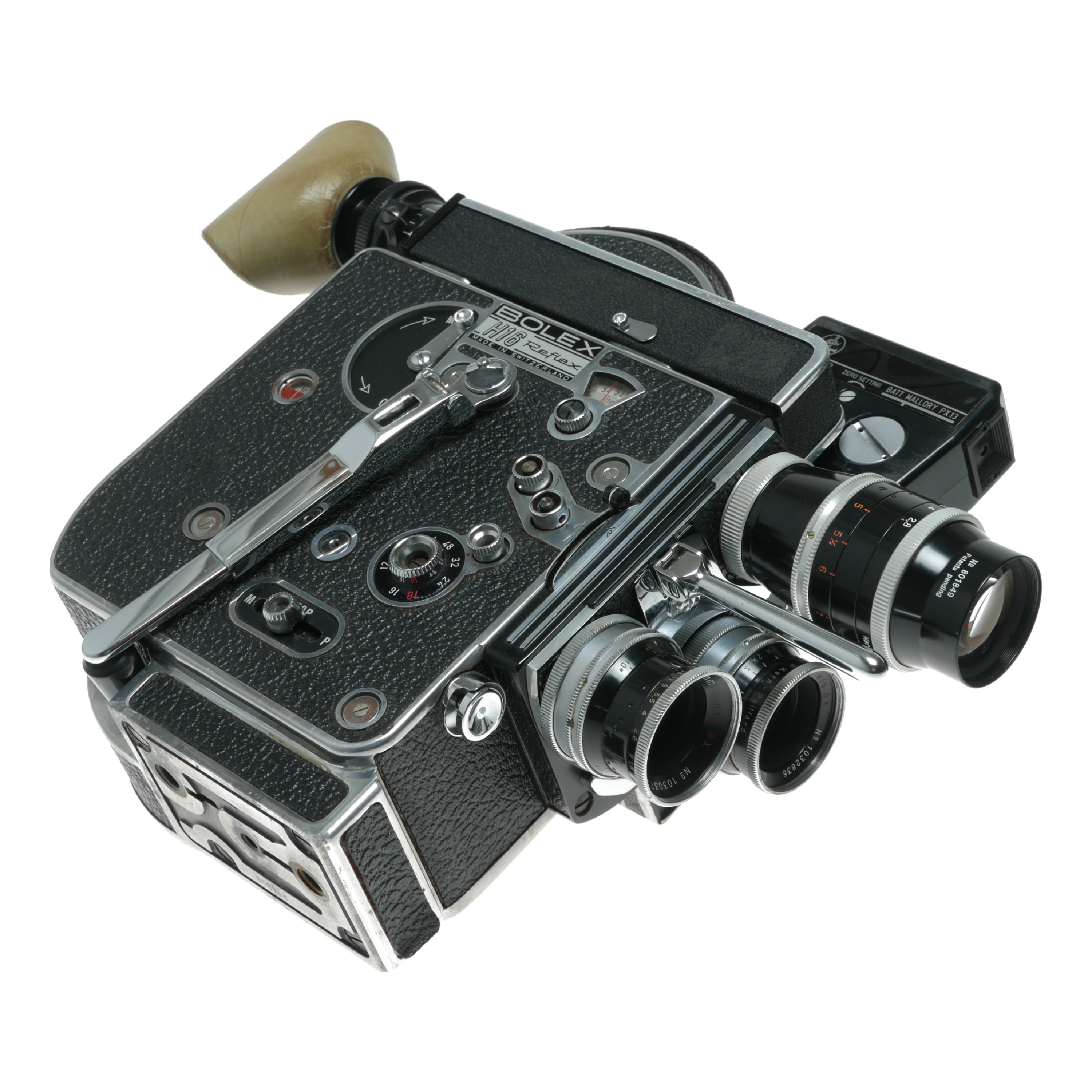 Bolex H16 Reflex Cine Camera Kit Rex 4 Meter Lenses
