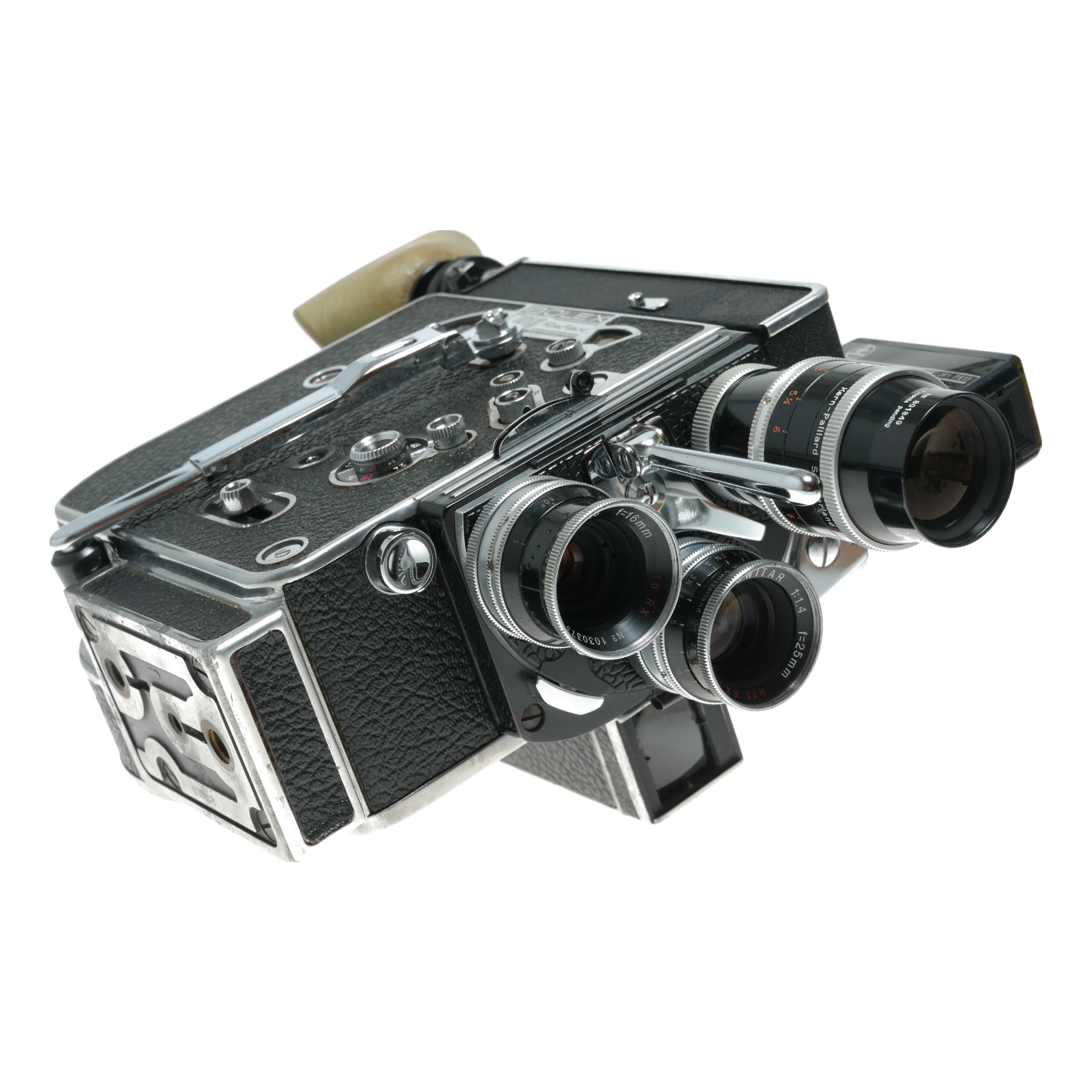 Bolex H16 Reflex Cine Camera Kit Rex 4 Meter Lenses